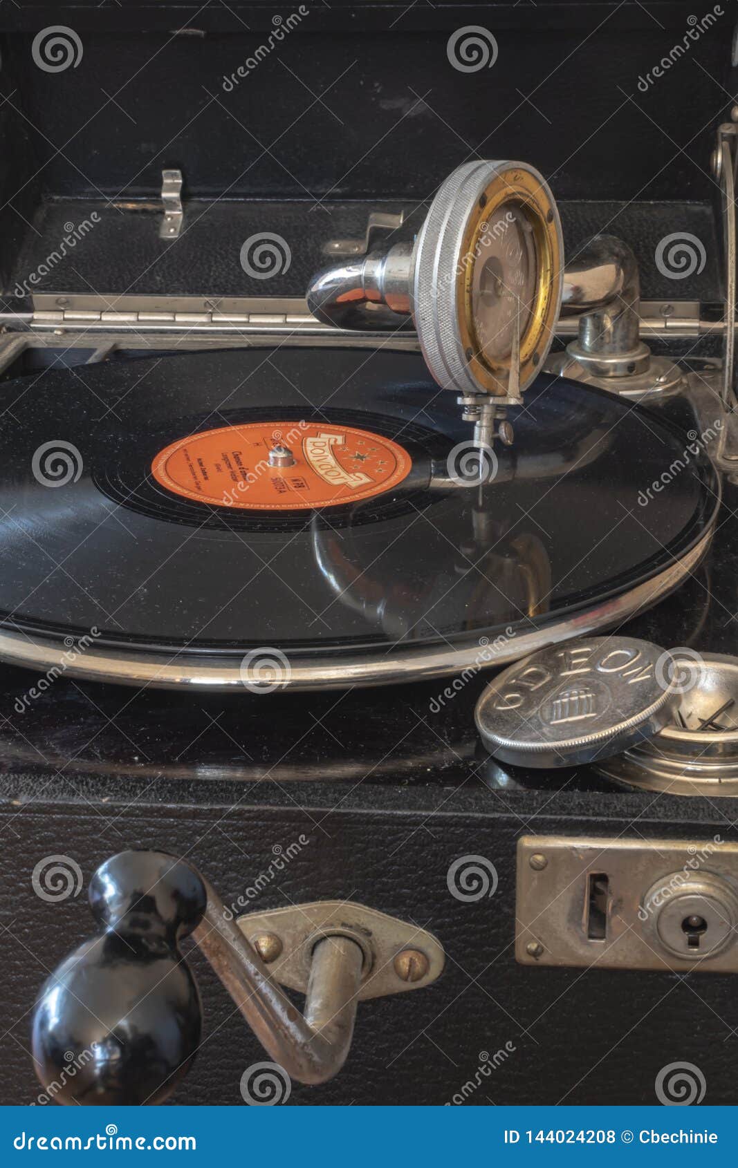 Historic Shellac Disc By Polydor With A Part Of The Pickup And A Box ...