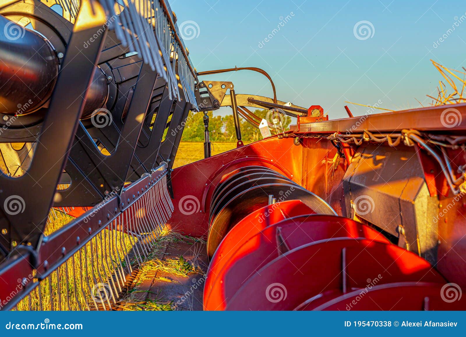 Components and Parts of the Combine Close-up Stock Photo - Image of ...