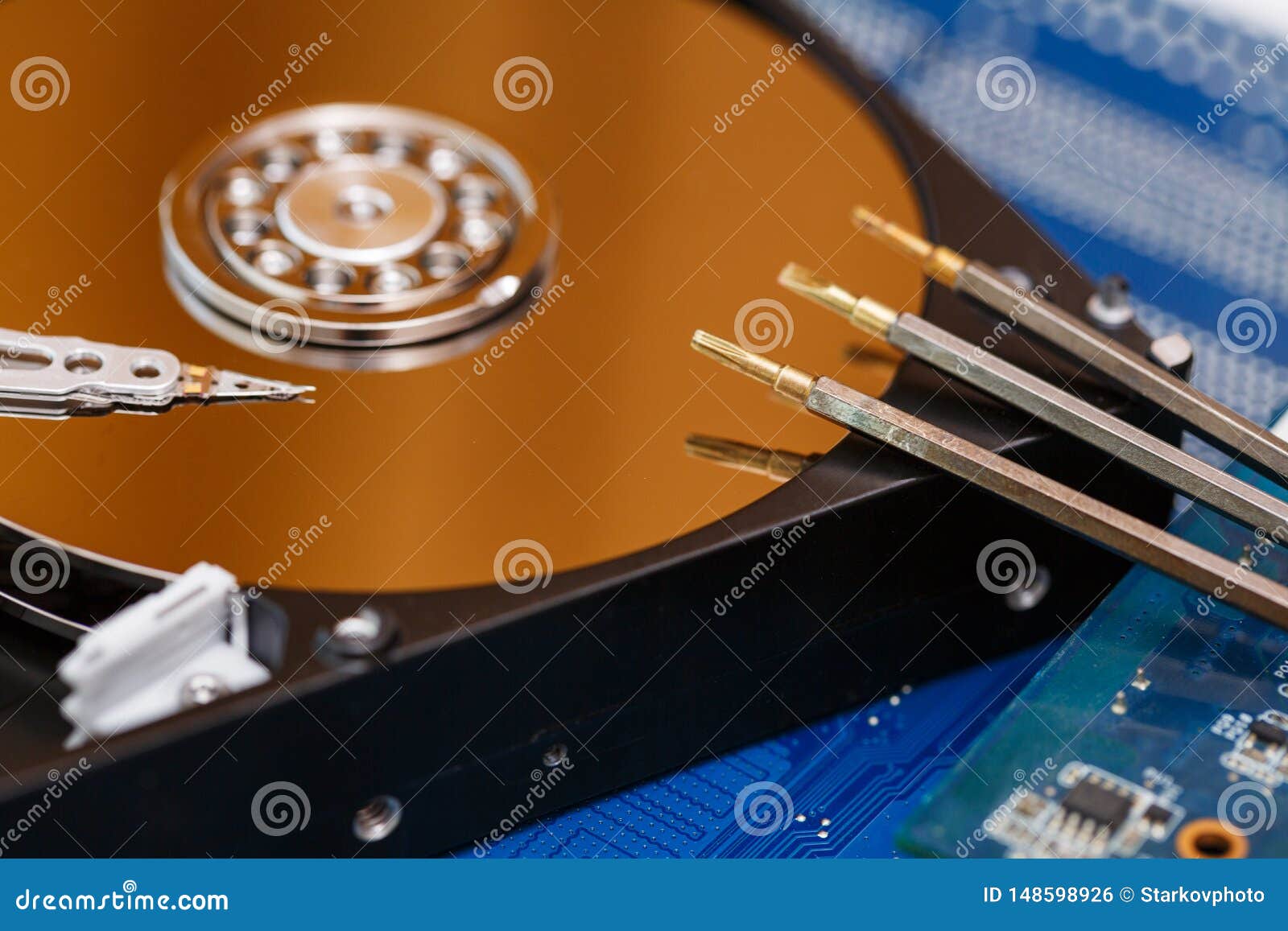 Components for PC. Open Hard Disk Storage Stock Photo - Image of server ...
