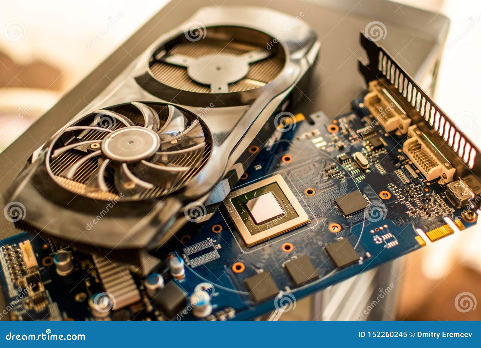 Components of a Personal Desktop Computer a Disassembled Board Video ...