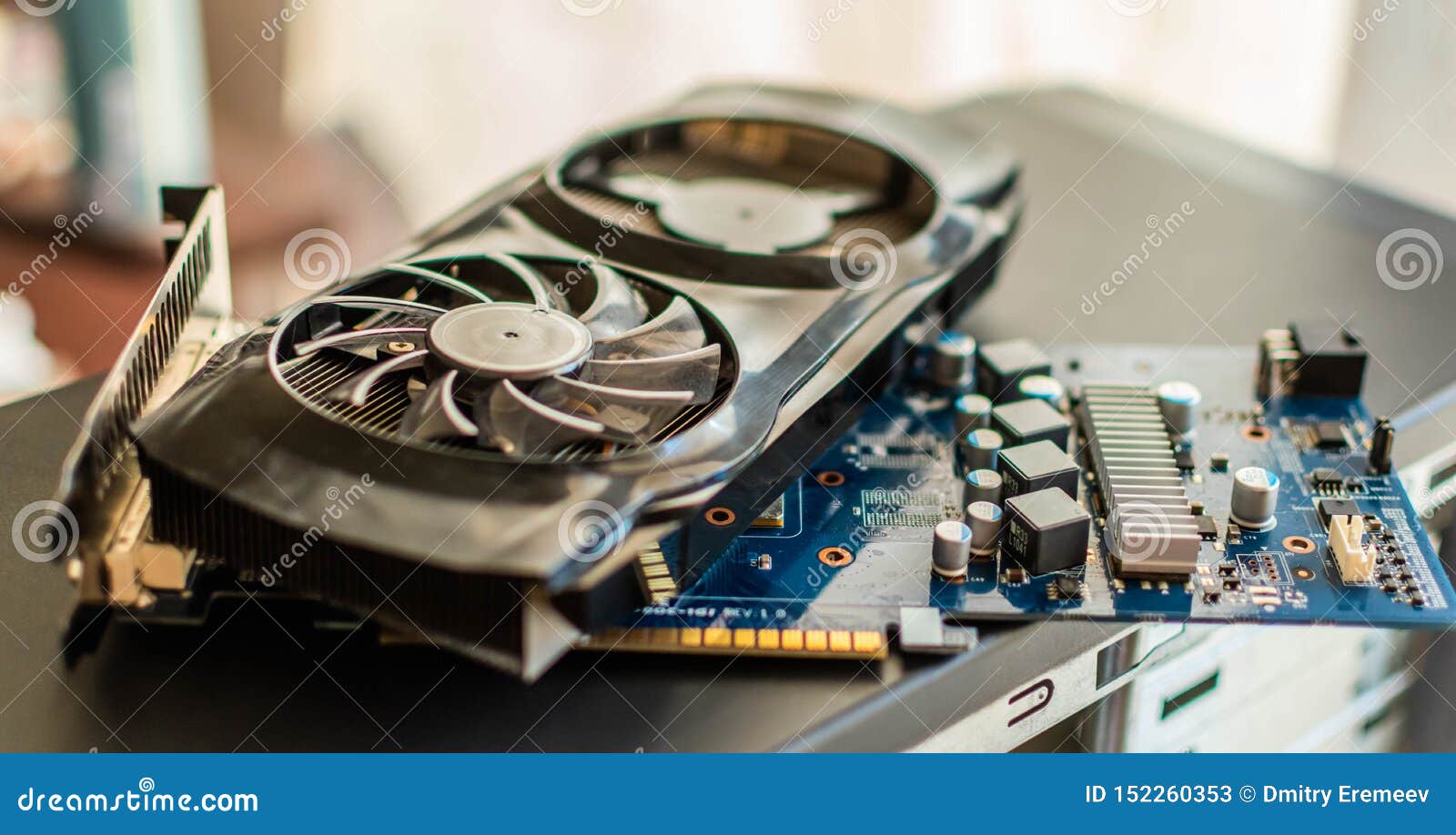 Components of a Personal Desktop Computer a Disassembled Board Video ...