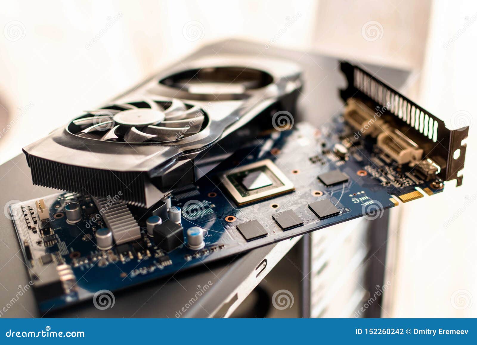 Components of a Personal Desktop Computer a Disassembled Board Video ...