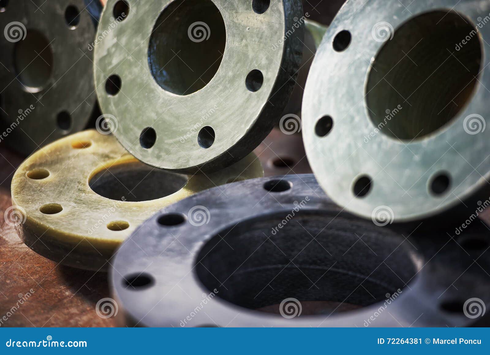 Components from a Piping System with Large and Small Flanges Stock ...