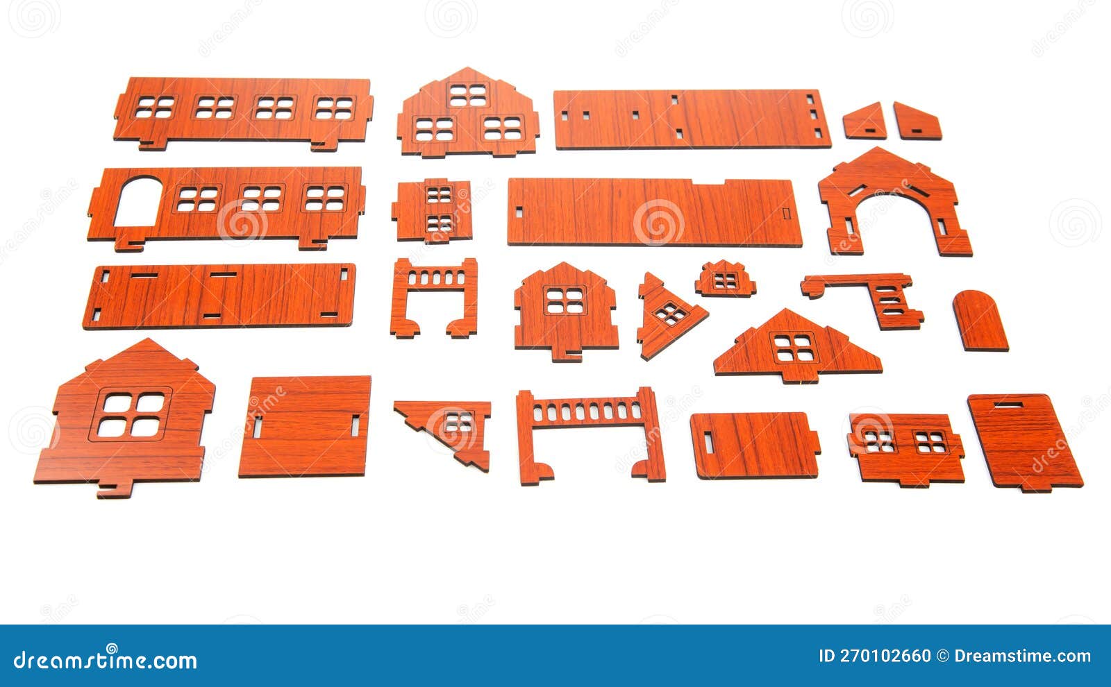 Components of a Prefabricated Model House. Construction of Architecture ...