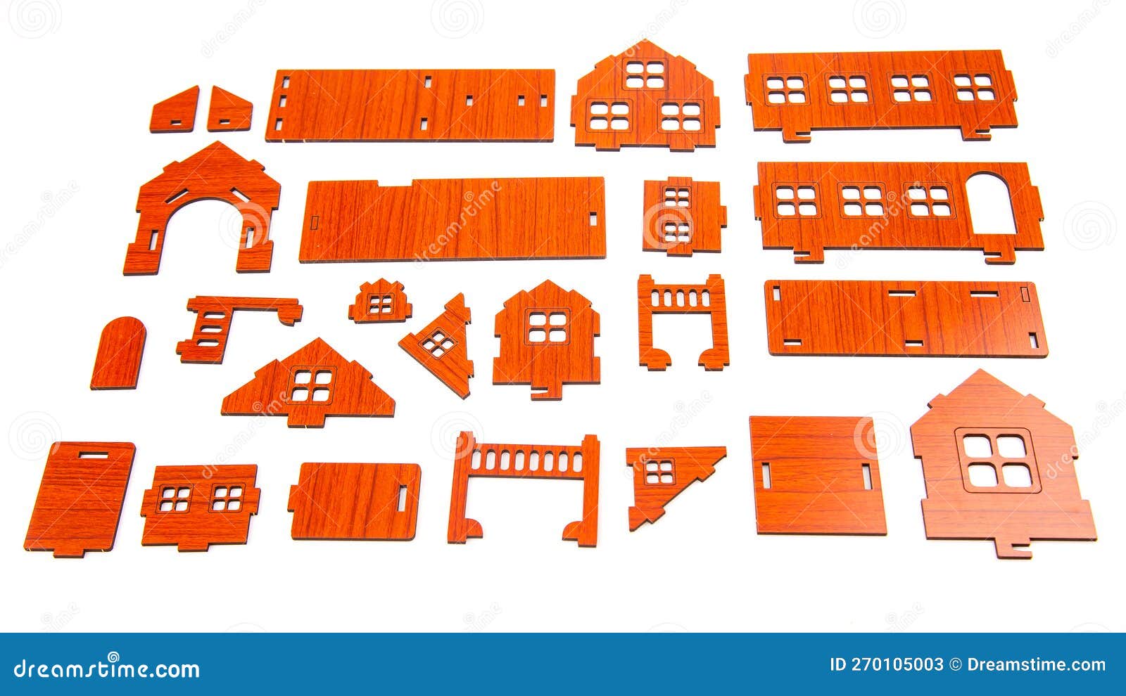 Components of a Prefabricated Model House. Construction of Architecture ...