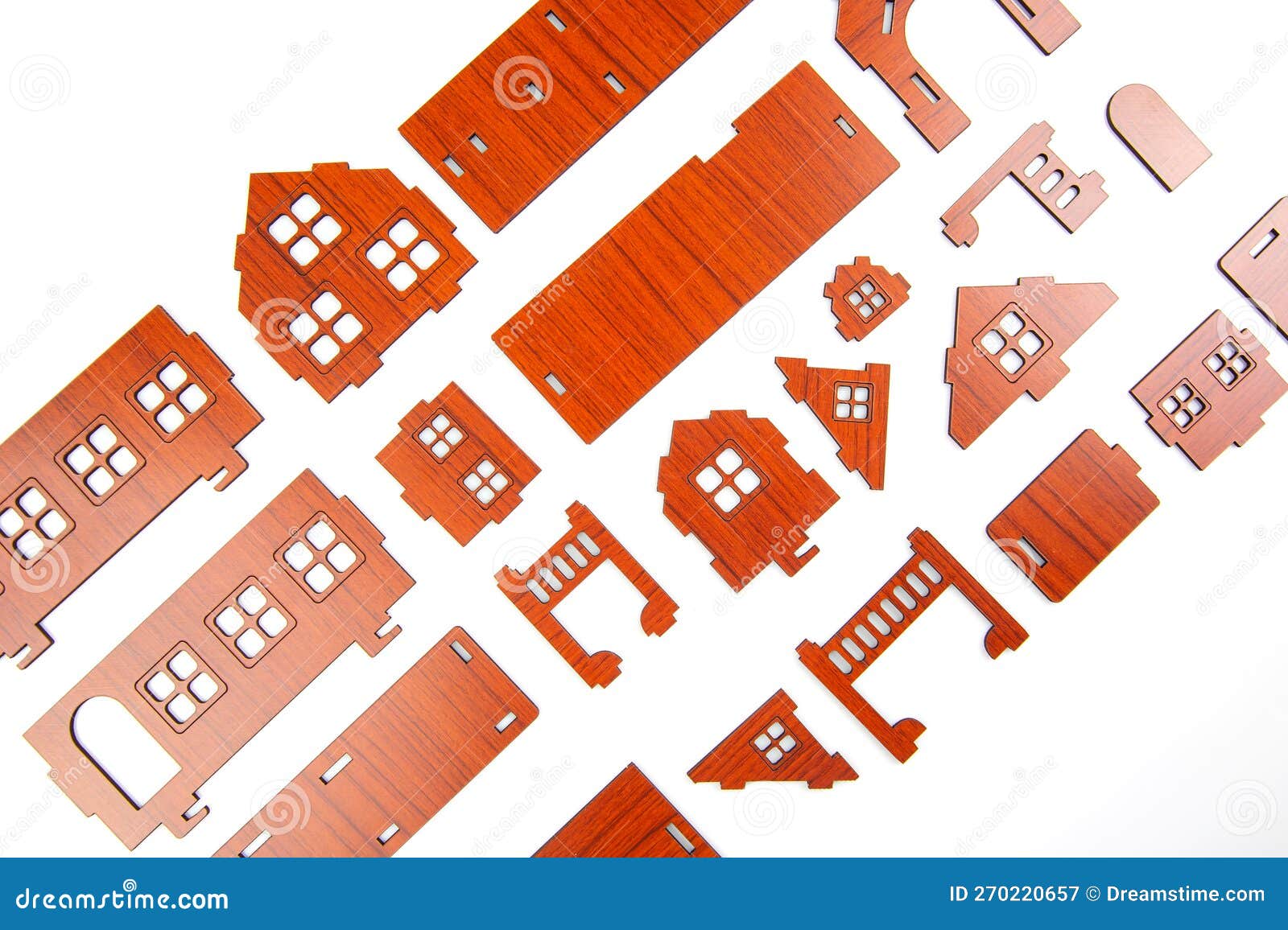Components of a Prefabricated Model House. Construction of Architecture ...