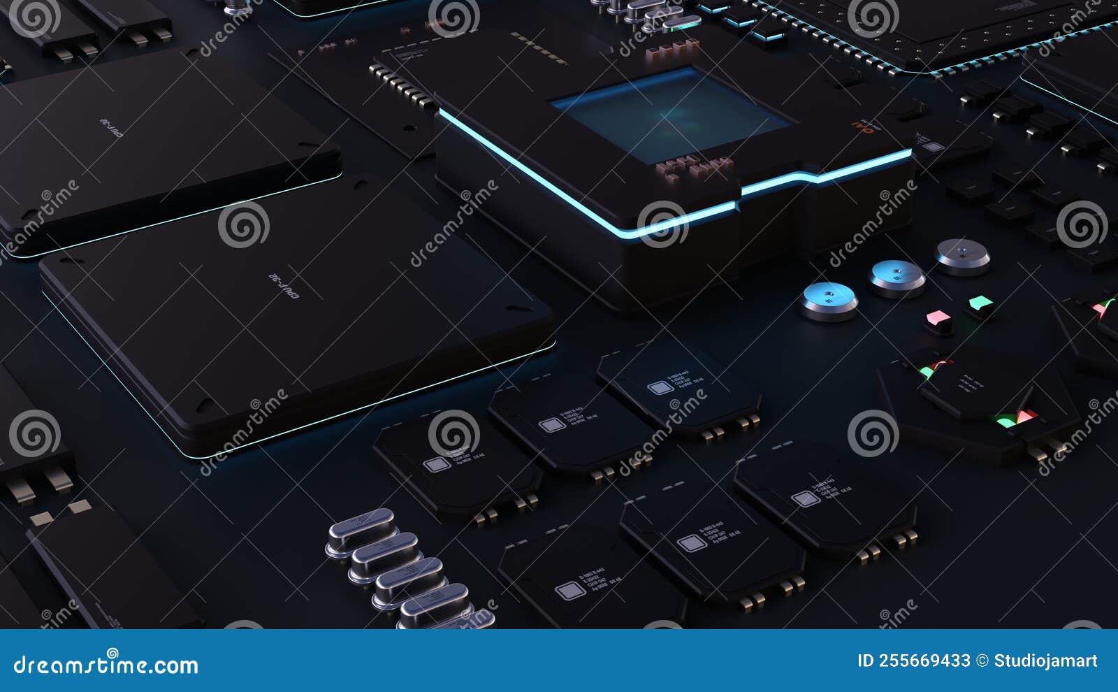 Components of Quantum Computer Parts . Stock Illustration ...