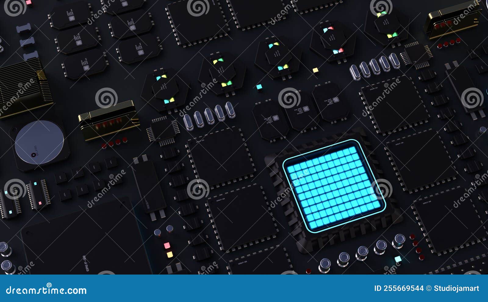 Components of Quantum Computer Parts . Stock Illustration ...