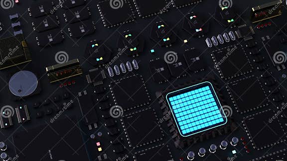 Components of Quantum Computer Parts . Stock Illustration ...