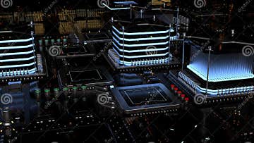 Components of Quantum Computer Parts . Stock Illustration ...