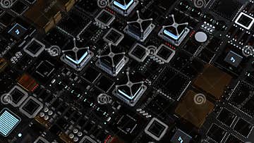 Components of Quantum Computer Parts . Stock Illustration ...