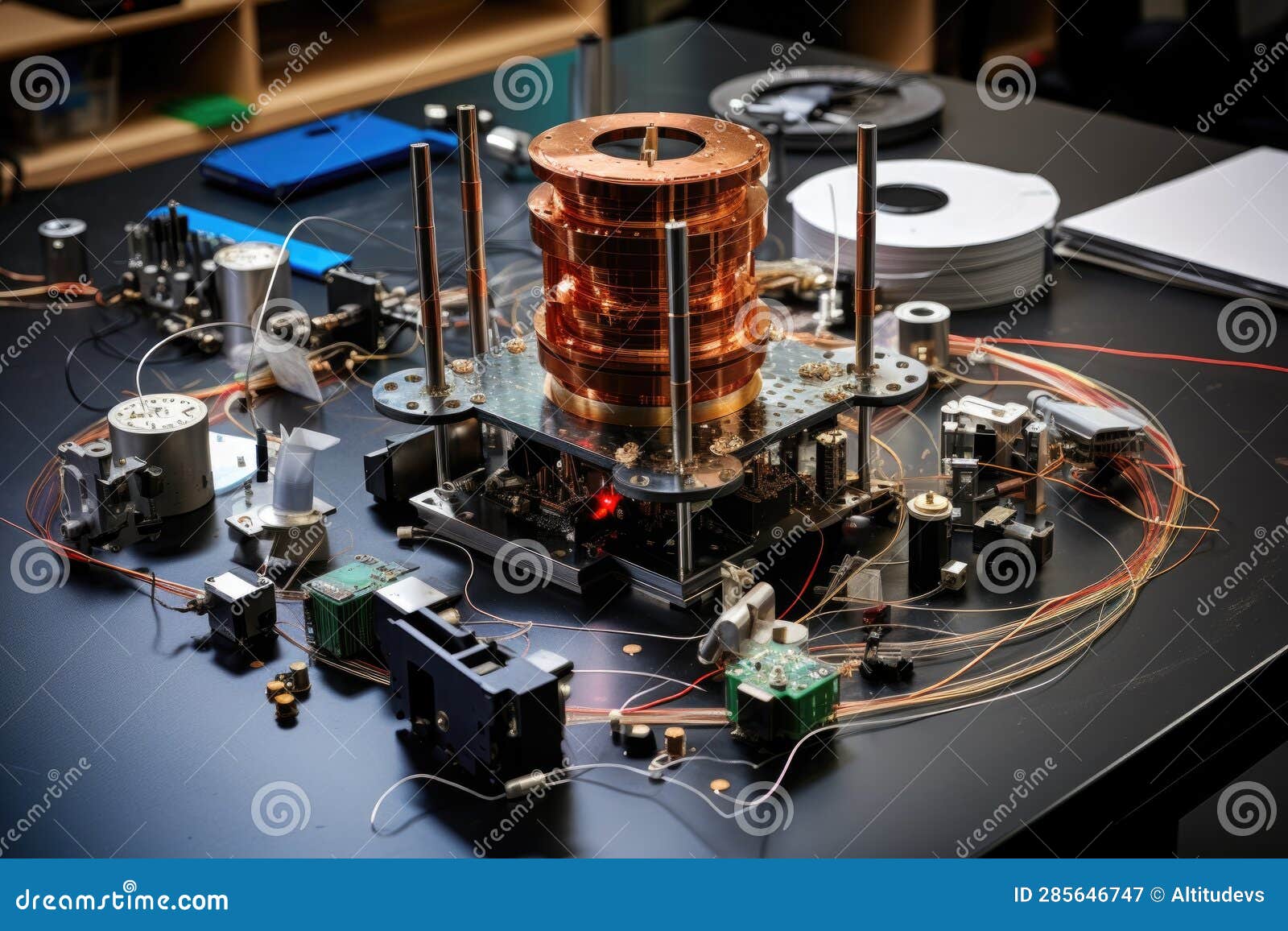 Components of a Quantum Radar System on Table Stock Image - Image of ...