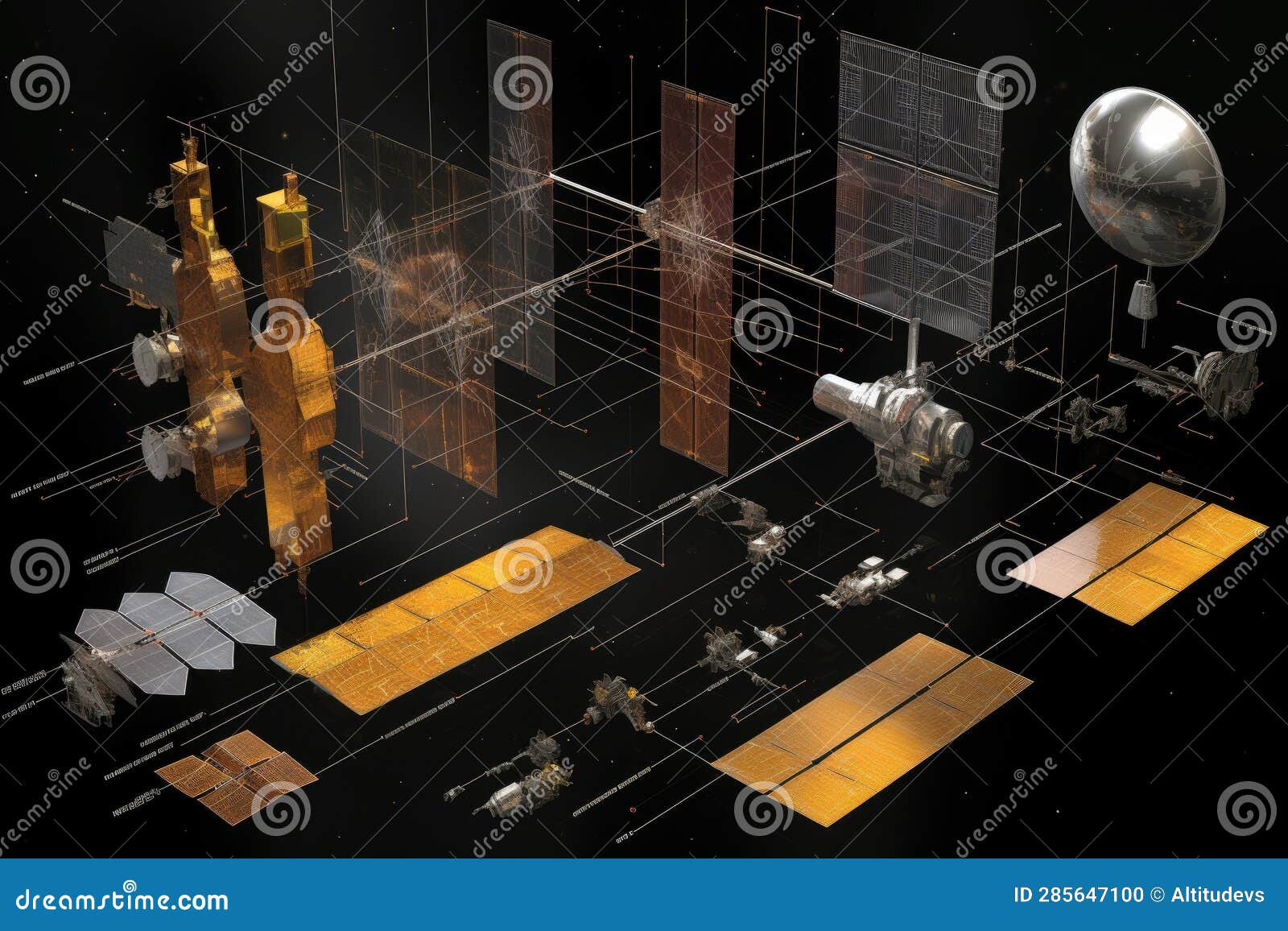 Components of Solar Sail Propulsion System Laid Out Stock Photo - Image ...