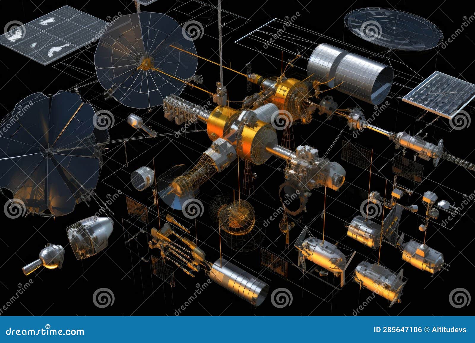 Components of Solar Sail Propulsion System Laid Out Stock Photo - Image ...