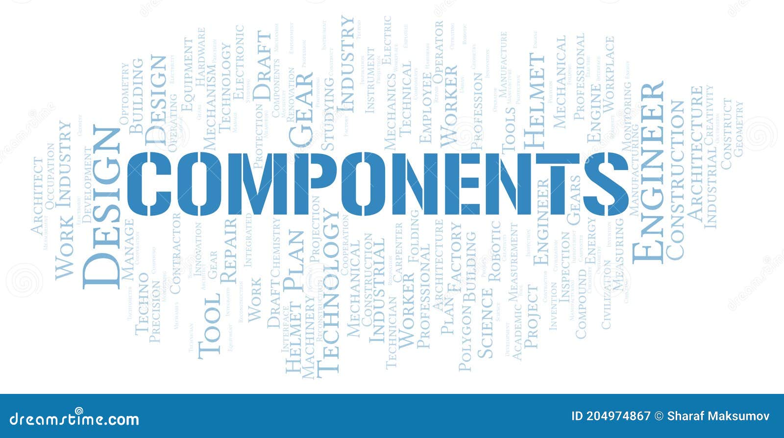 Components Typography Word Cloud Create with the Text only Stock ...