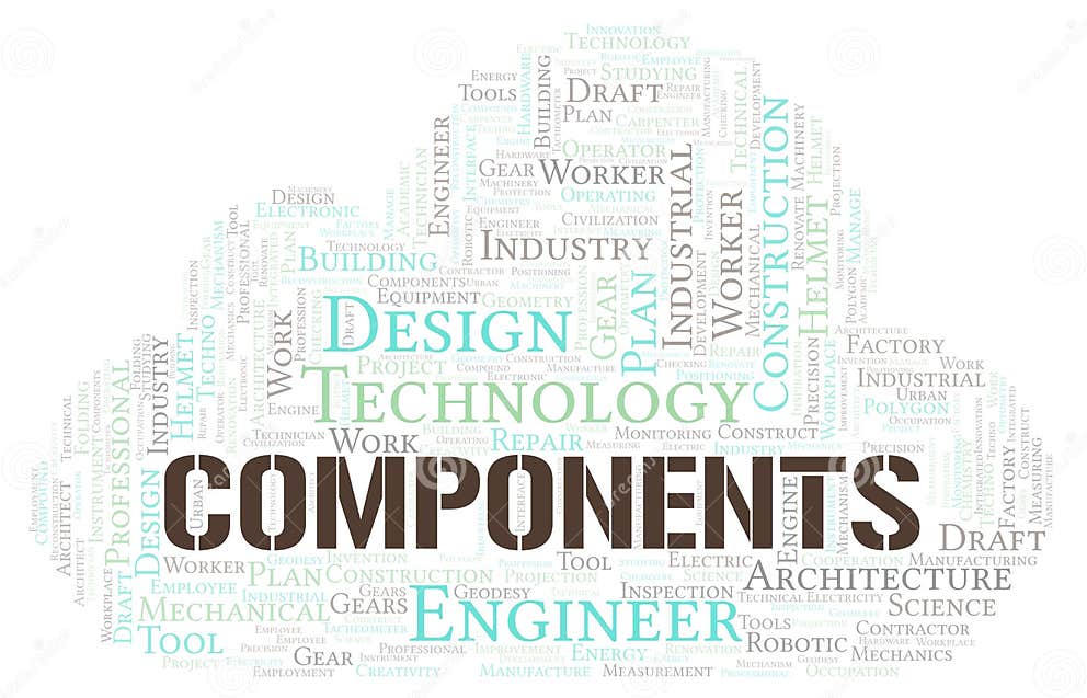 Components Typography Word Cloud Create with the Text only Stock ...