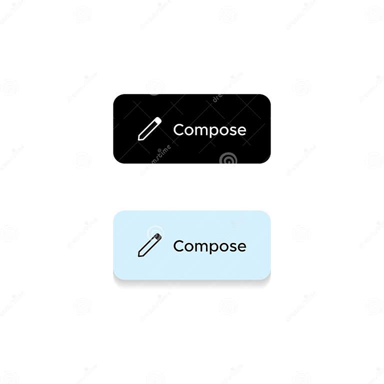Compose Button Icon Vector Isolated on White Background Stock Vector ...