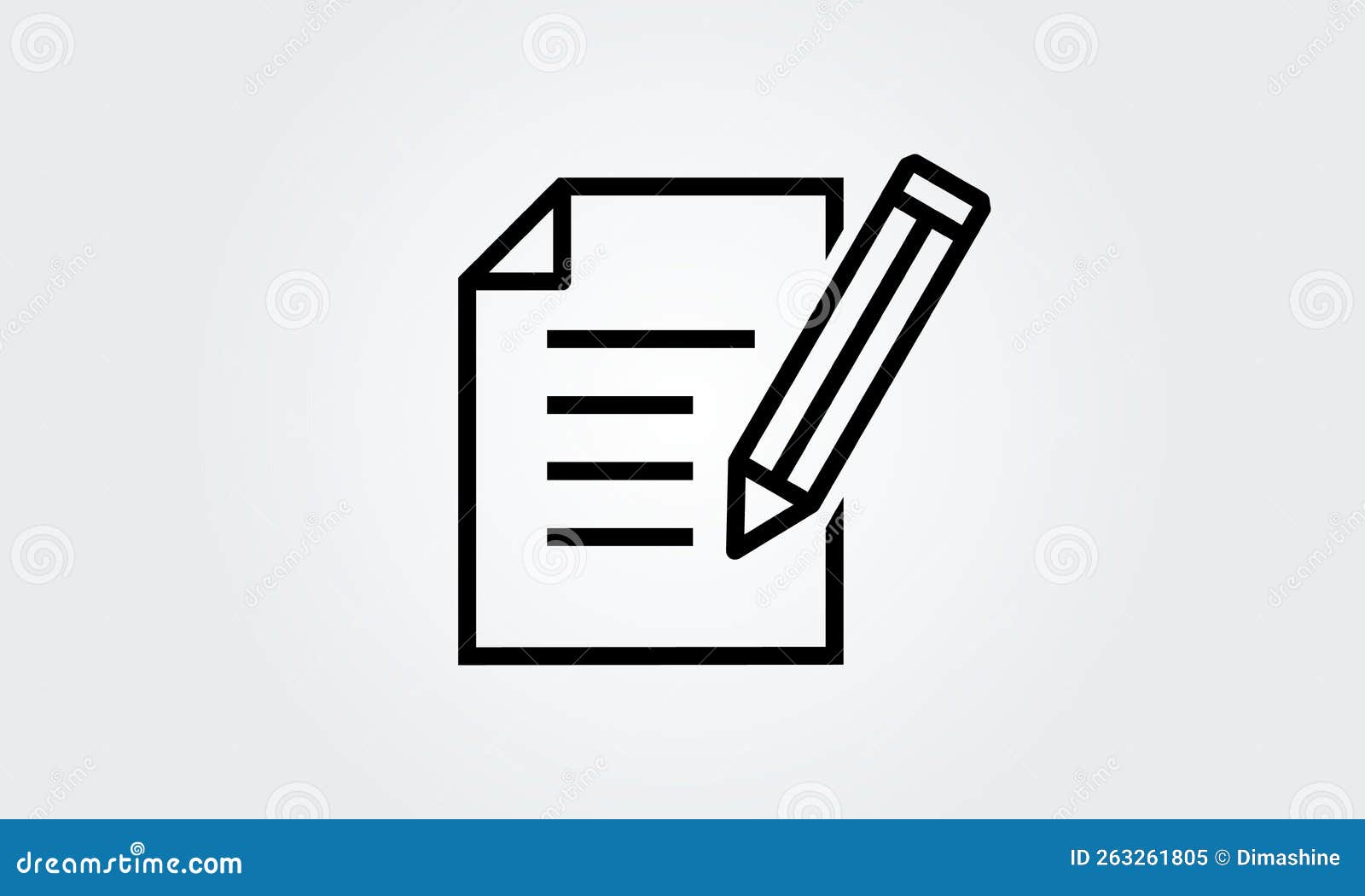 Compose Document Contract Write Icon. File Sign Note with Pencil Vector ...