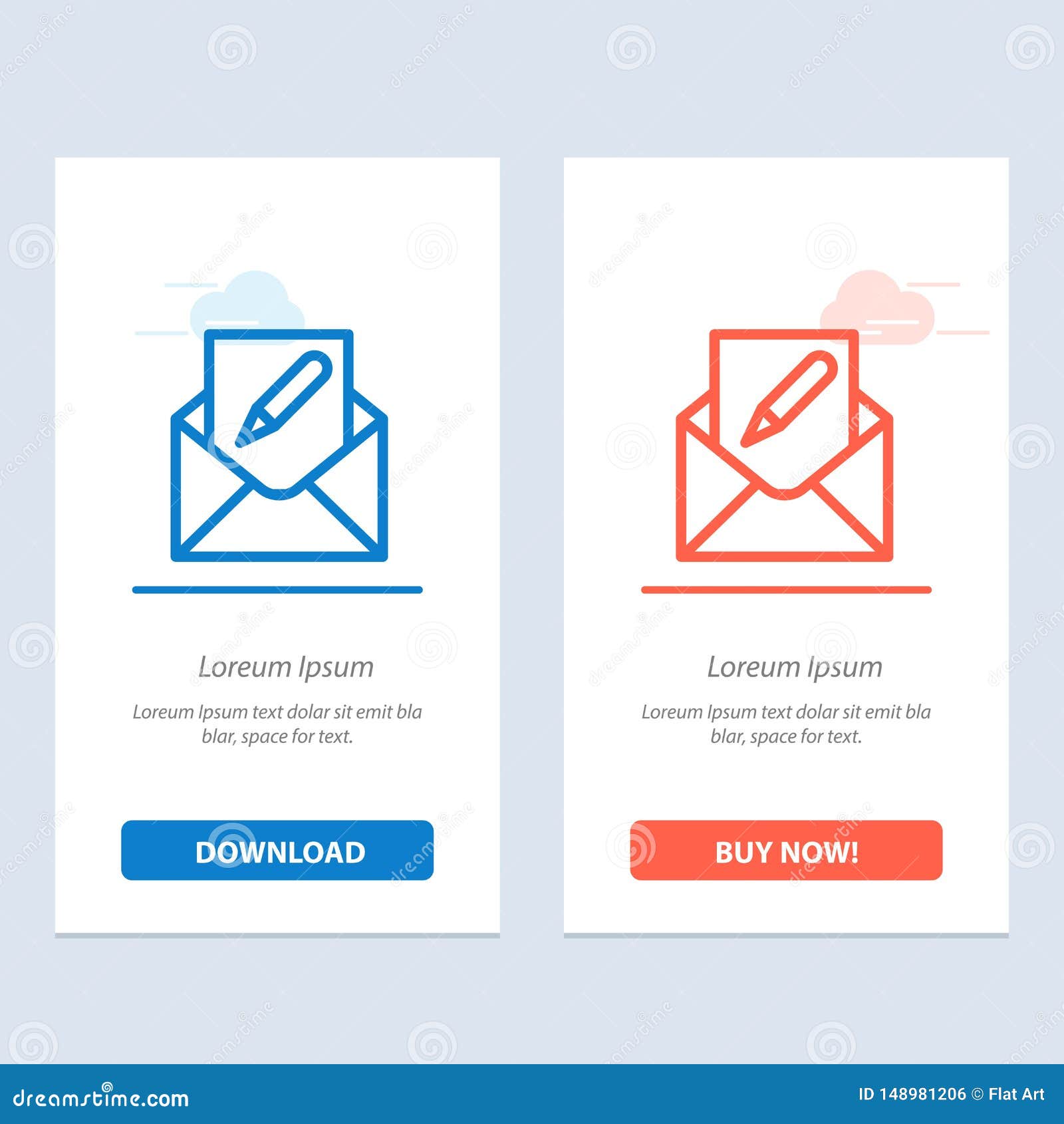 Compose, Edit, Email, Envelope, Mail Blue and Red Download and Buy Now ...
