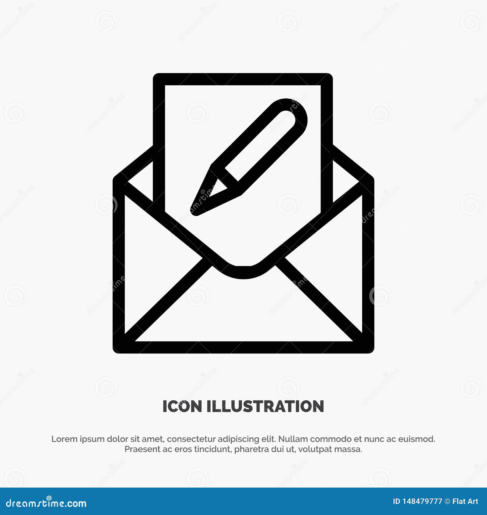 Compose, Edit, Email, Envelope, Mail Line Icon Vector Stock Vector ...