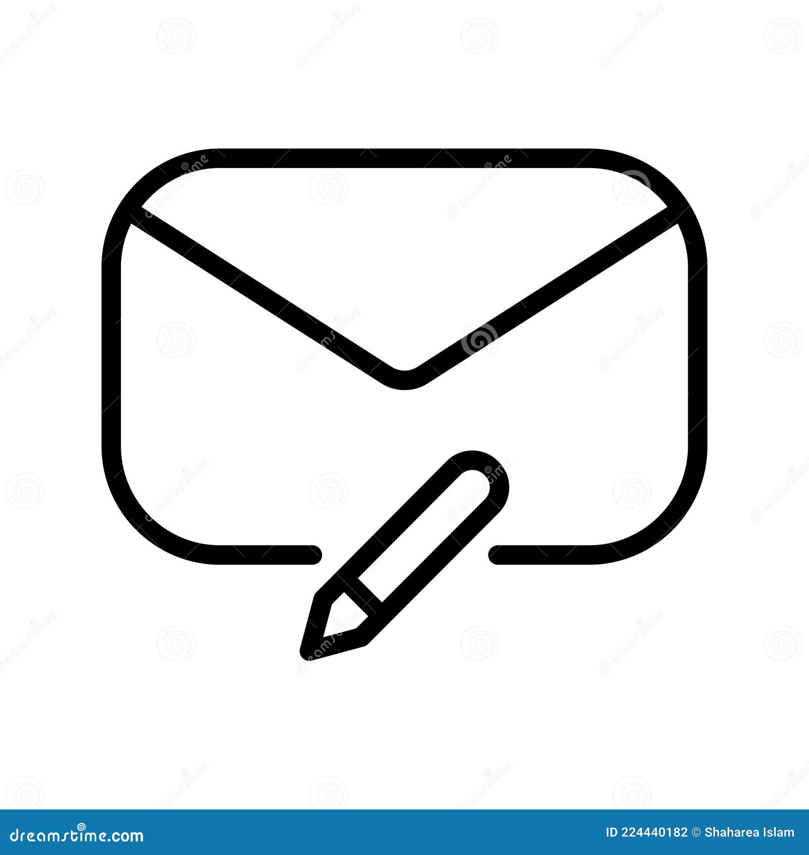 Compose email icon stock vector. Illustration of vector - 224440182