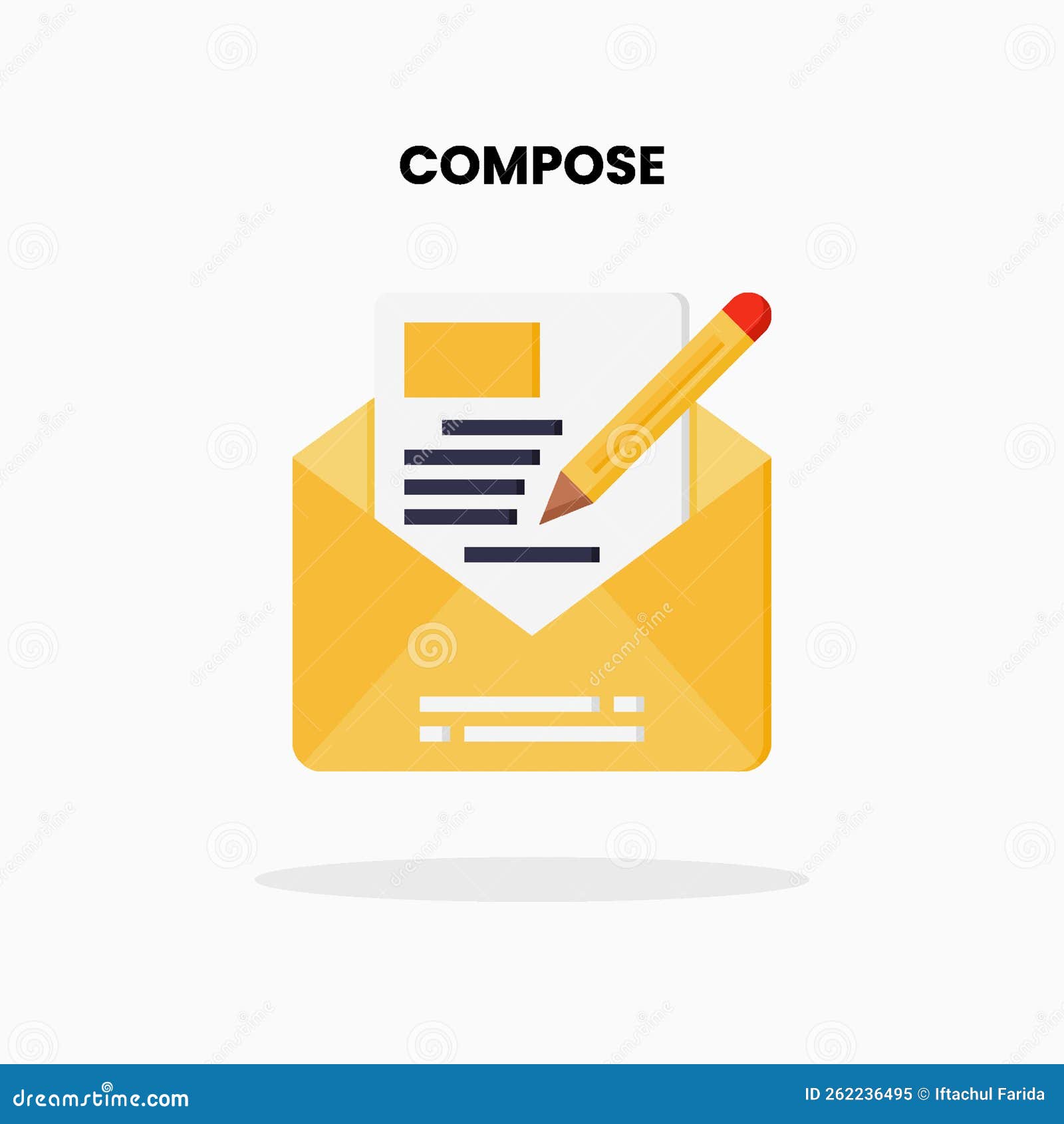 Compose flat icon. stock vector. Illustration of symbol - 262236495
