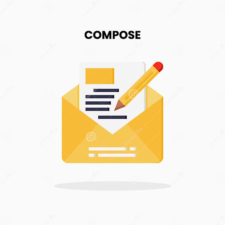 Compose flat icon. stock vector. Illustration of symbol - 262236495