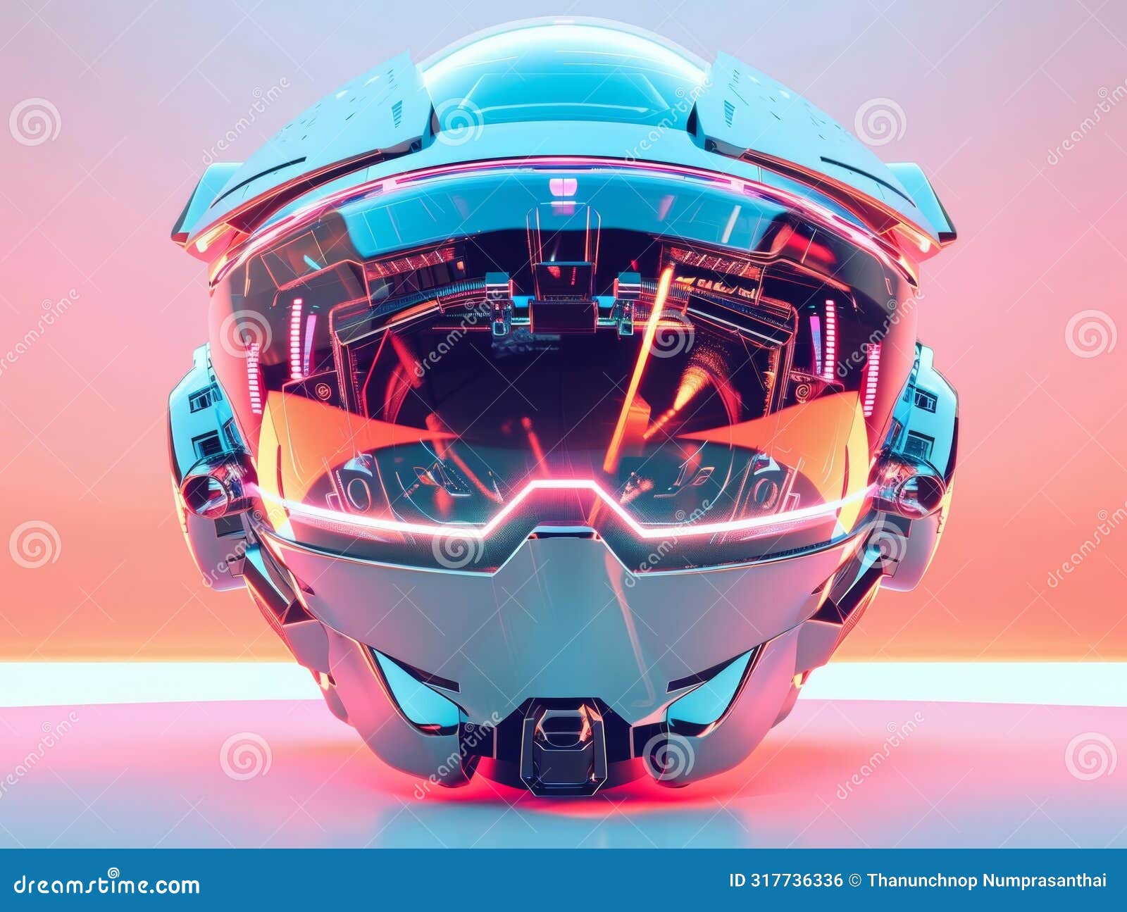 Compose A Frontal View Of Futuristic Technologies With A Focus On Minimalist Designs Stock