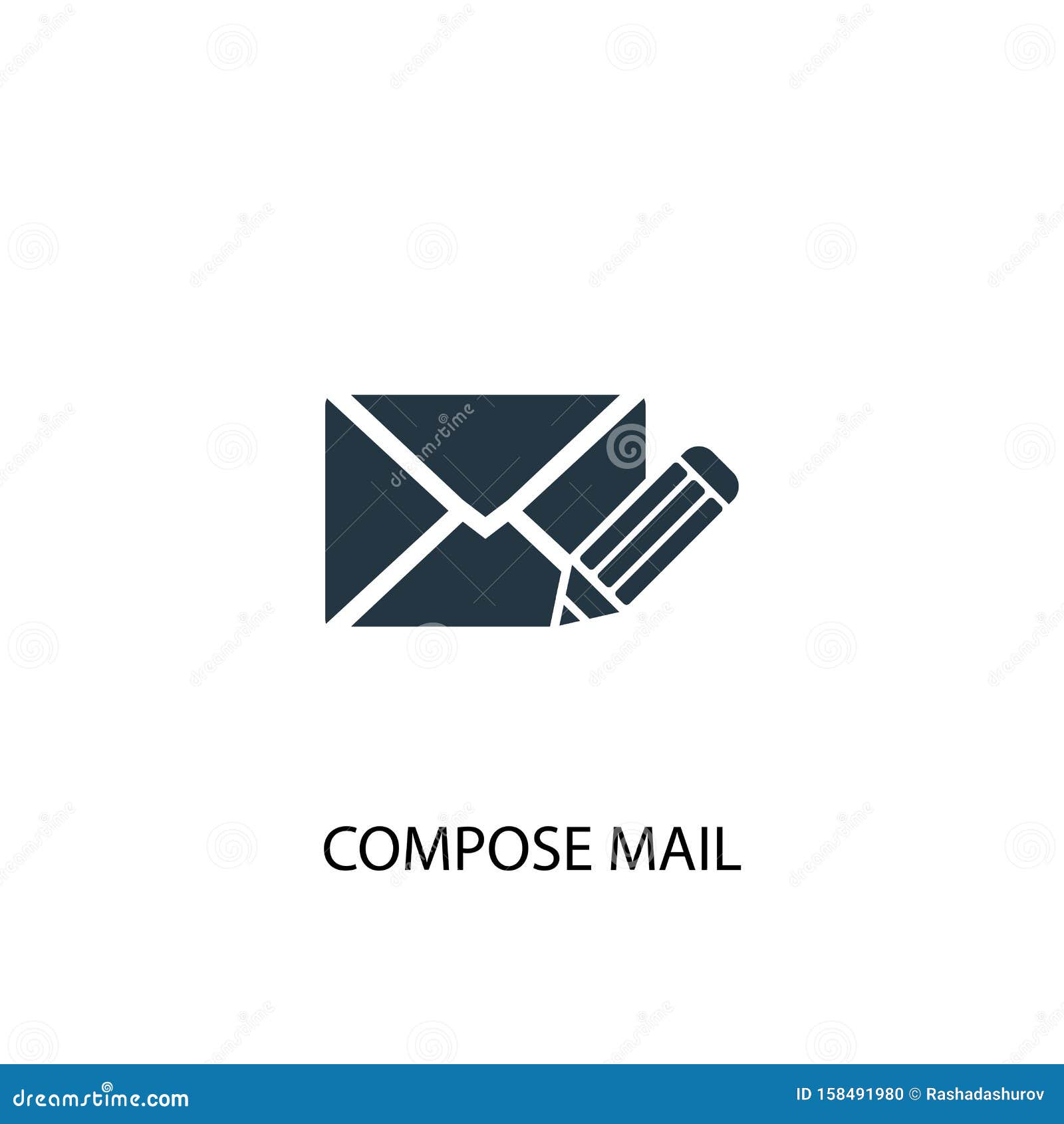 Compose Mail Icon. Simple Element Stock Vector - Illustration of sign ...