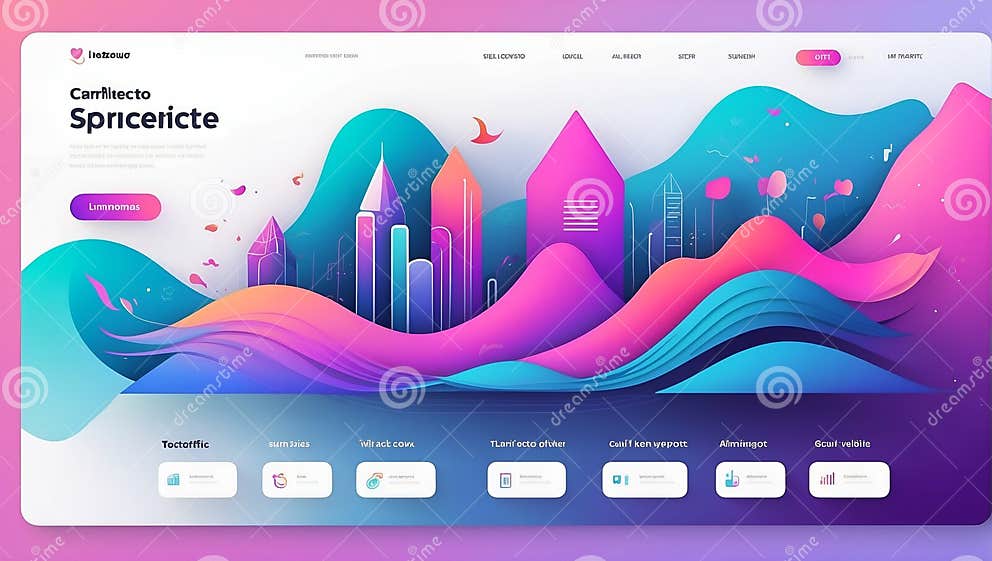 Epic Vector Symphony: UI UX Landing Harmony. AI Generate Stock Illustration - Illustration of ...