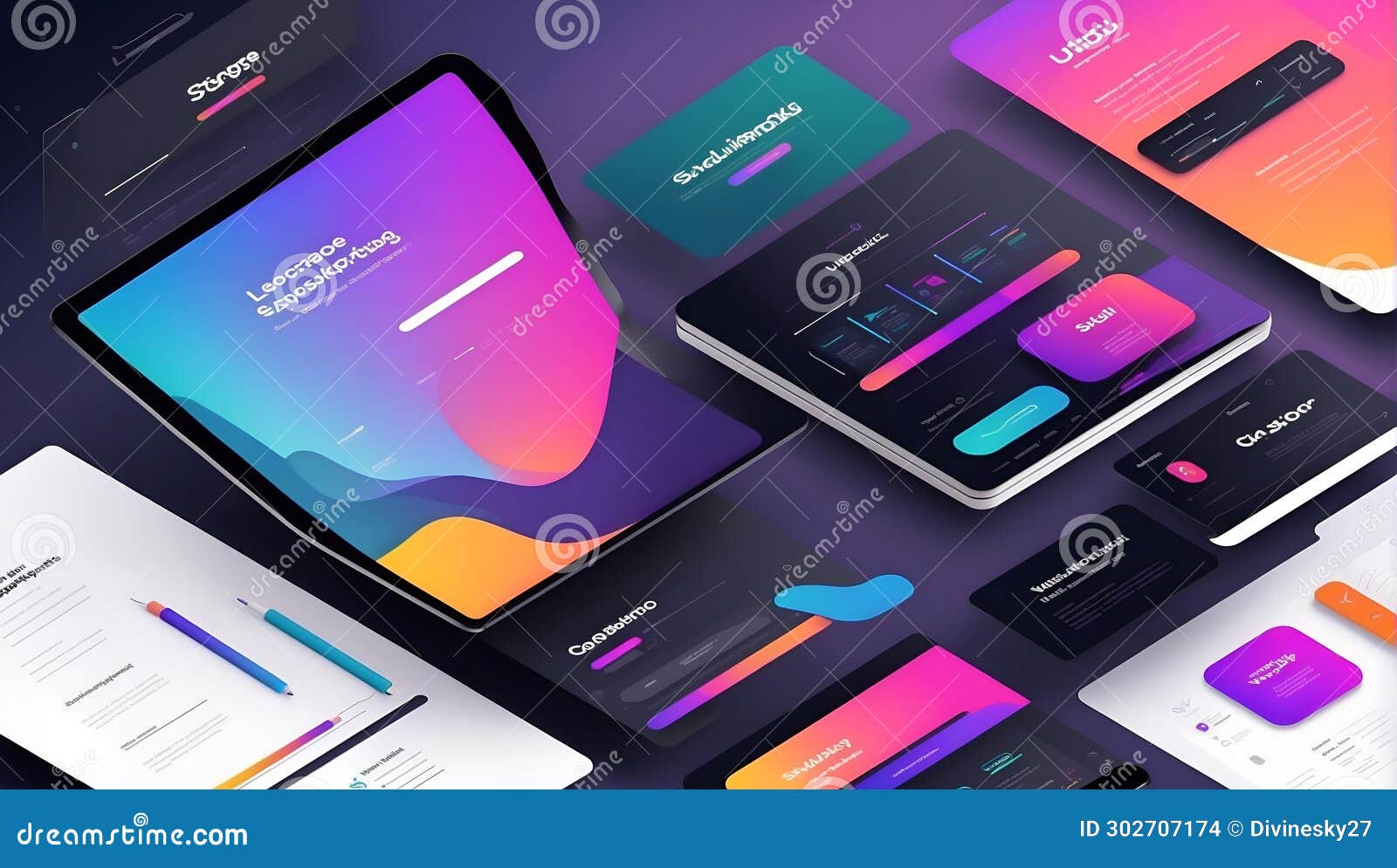 Epic Vector Symphony: UI UX Landing Harmony. AI Generate Stock ...