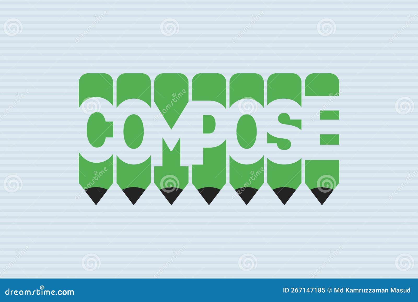 Compose Text with Pen Symbol Creative Ideas Design. Compose Typography ...
