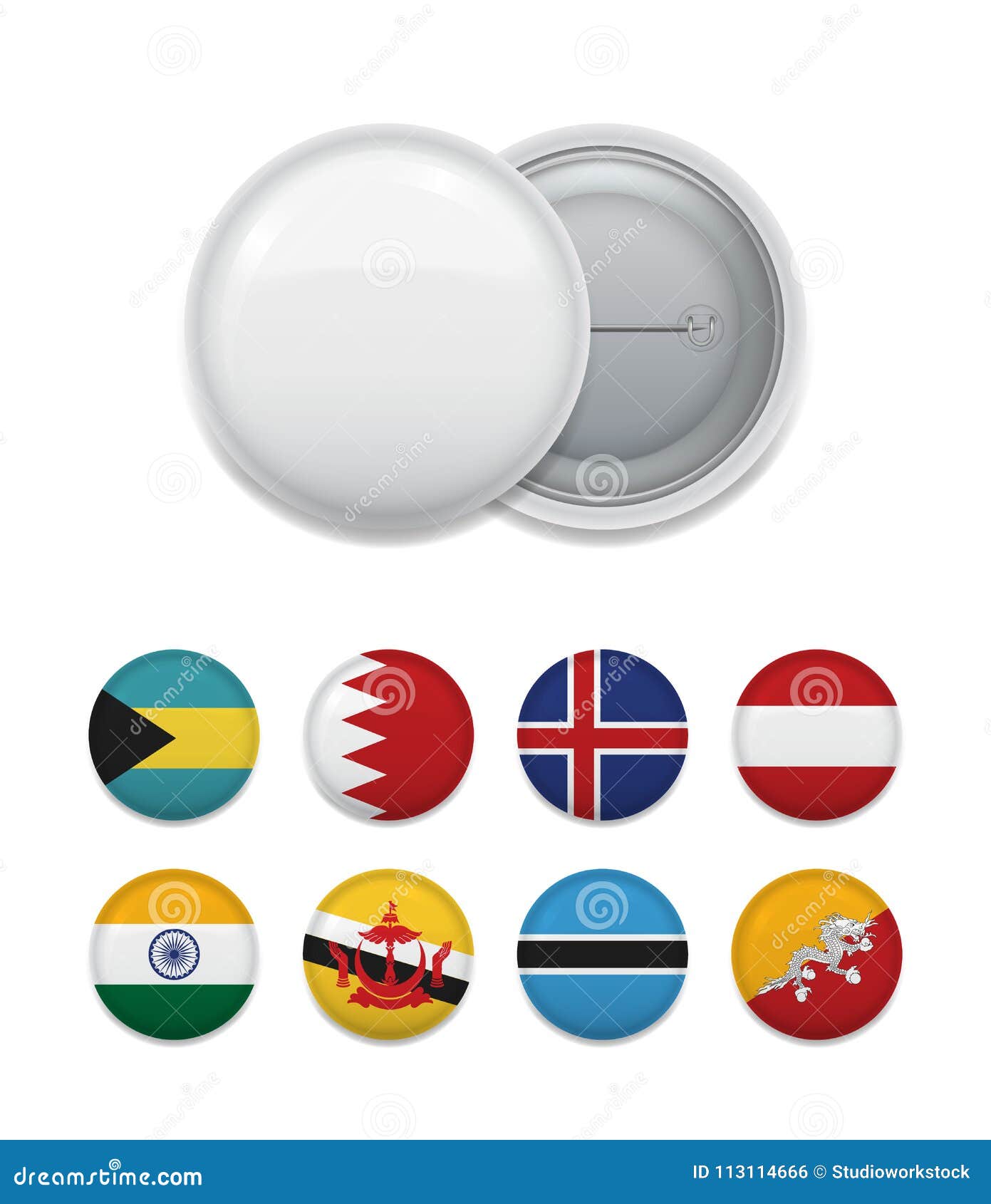 Composed AssortedÂ of Flags and Badge Stock Vector - Illustration of ...