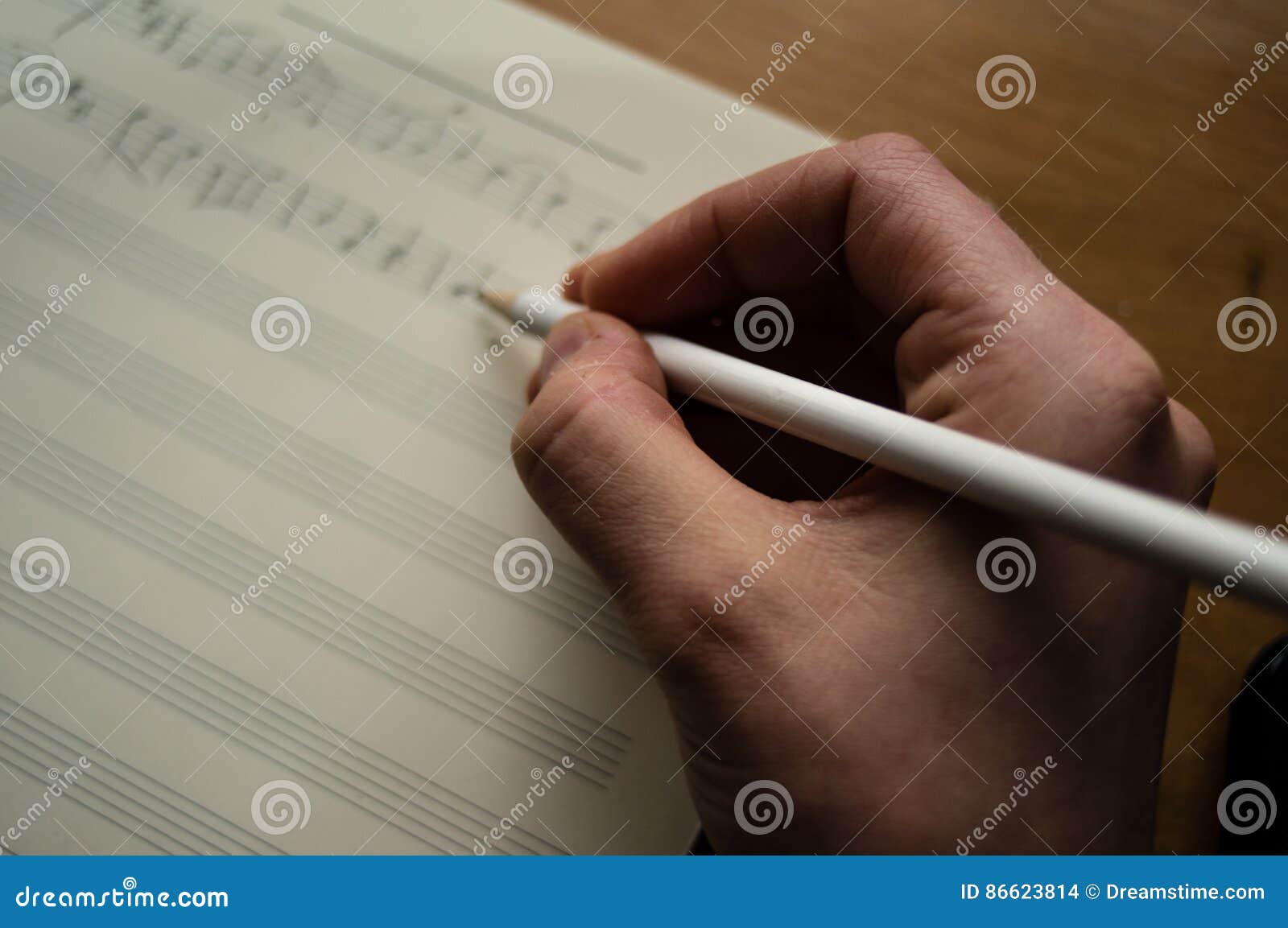 Composer stock photo. Image of hand, notebook, staff - 86623814