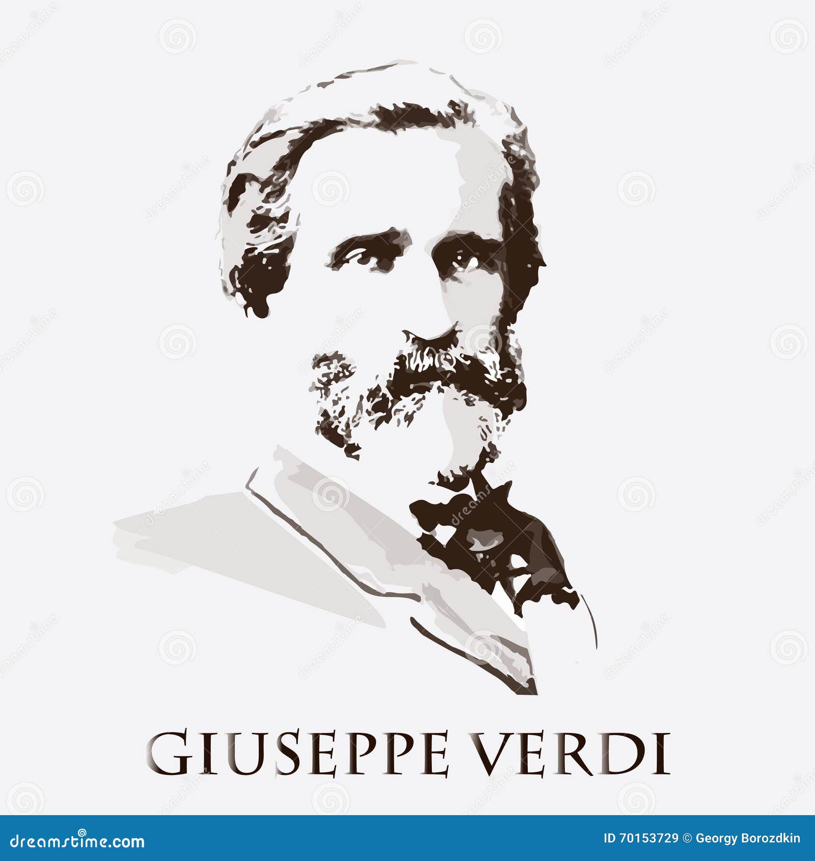 Composer Giuseppe Verdi. Vector Portrait Stock Vector - Illustration of ...