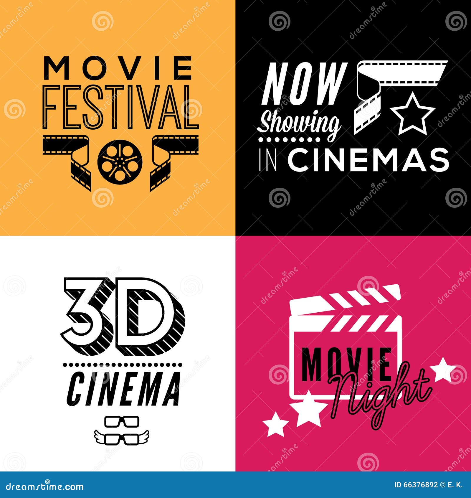 Composiciones Del Cine Con El Texto Ilustración del Vector ...