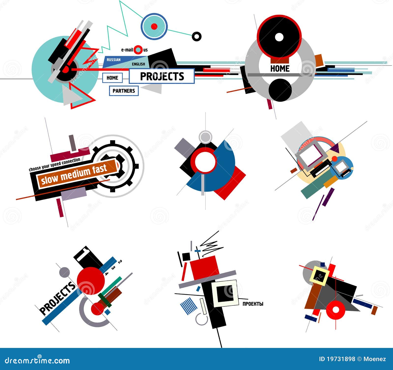 Composiciones Del Constructivismo Ilustración del Vector - Ilustración ...