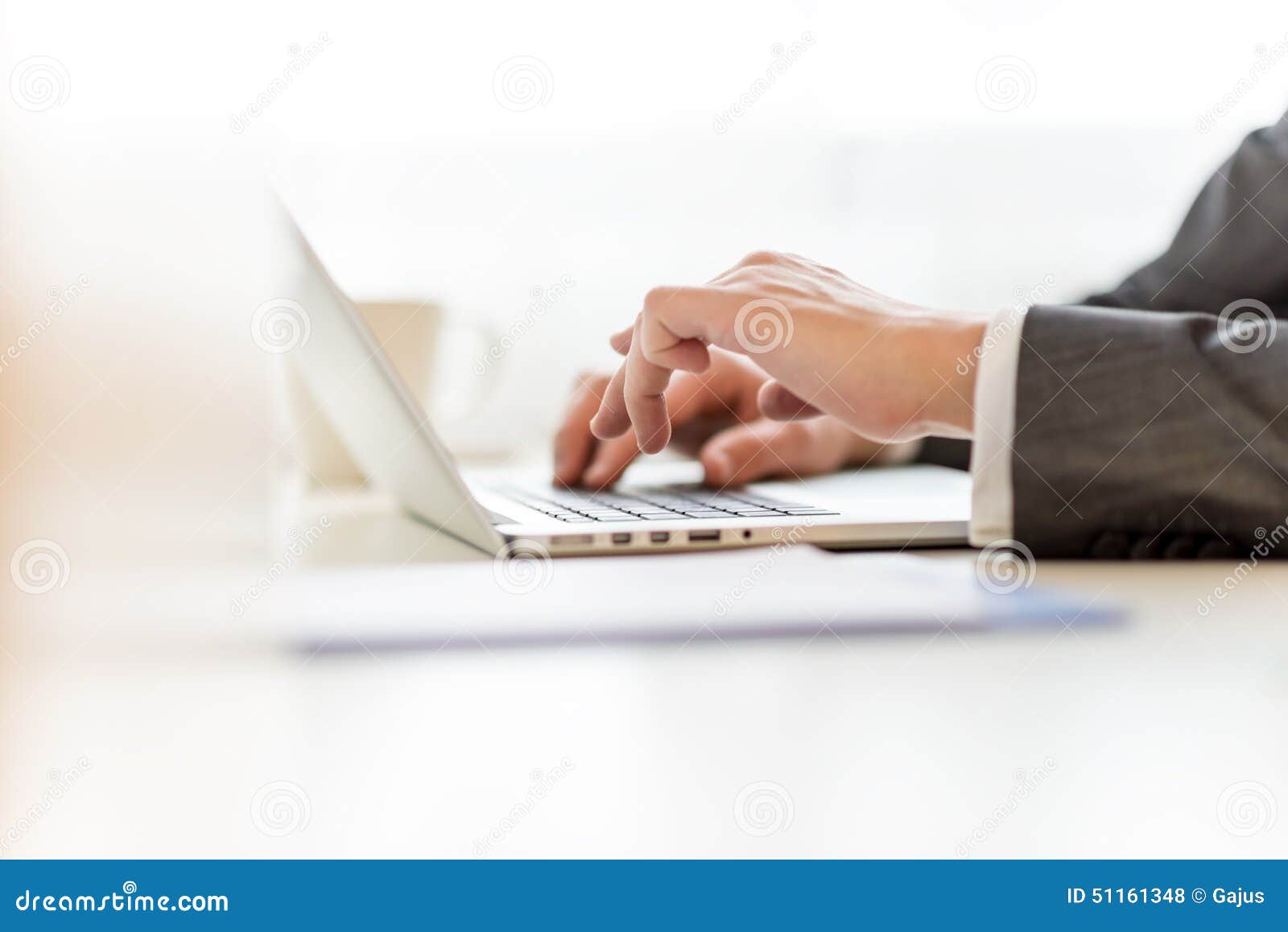 Composing Legal Document on Laptop Computer Stock Photo - Image of ...