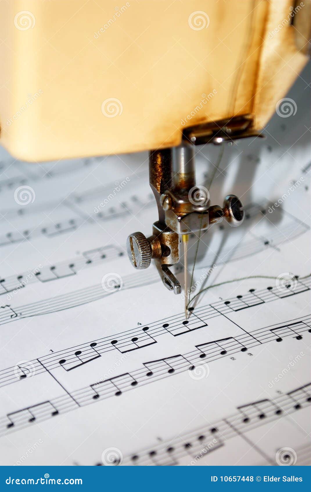 Composing Music Mechanically with a Sewing Machine Stock Photo - Image ...