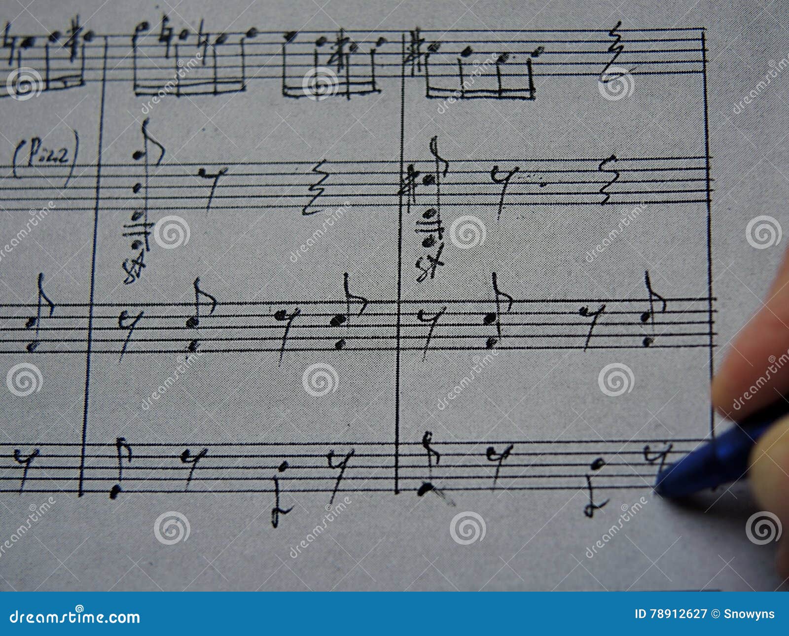 Composing musical notes stock image. Image of music, sheet - 78912627
