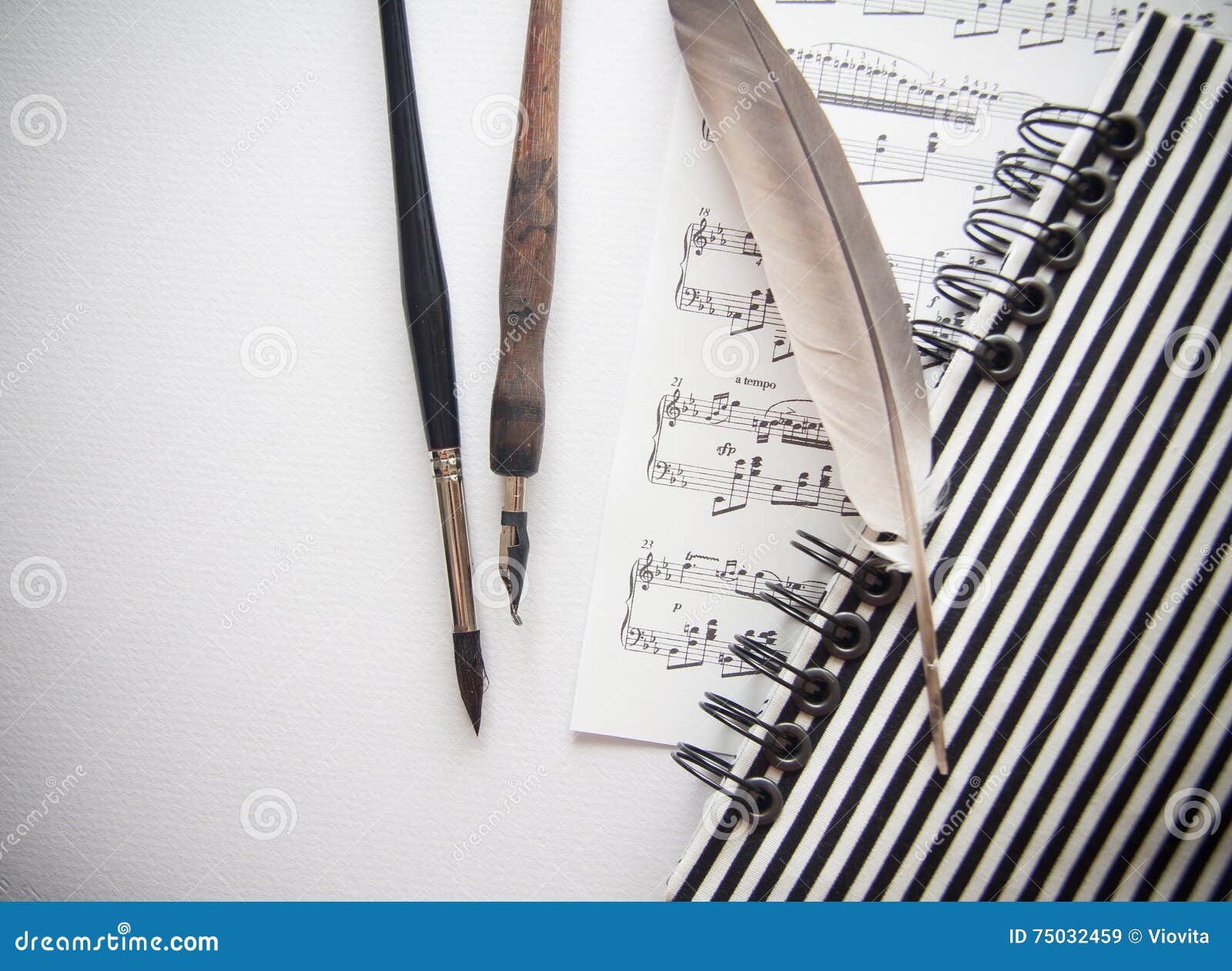 Composing and Writing Notes; Background with Copy Space Stock Image ...