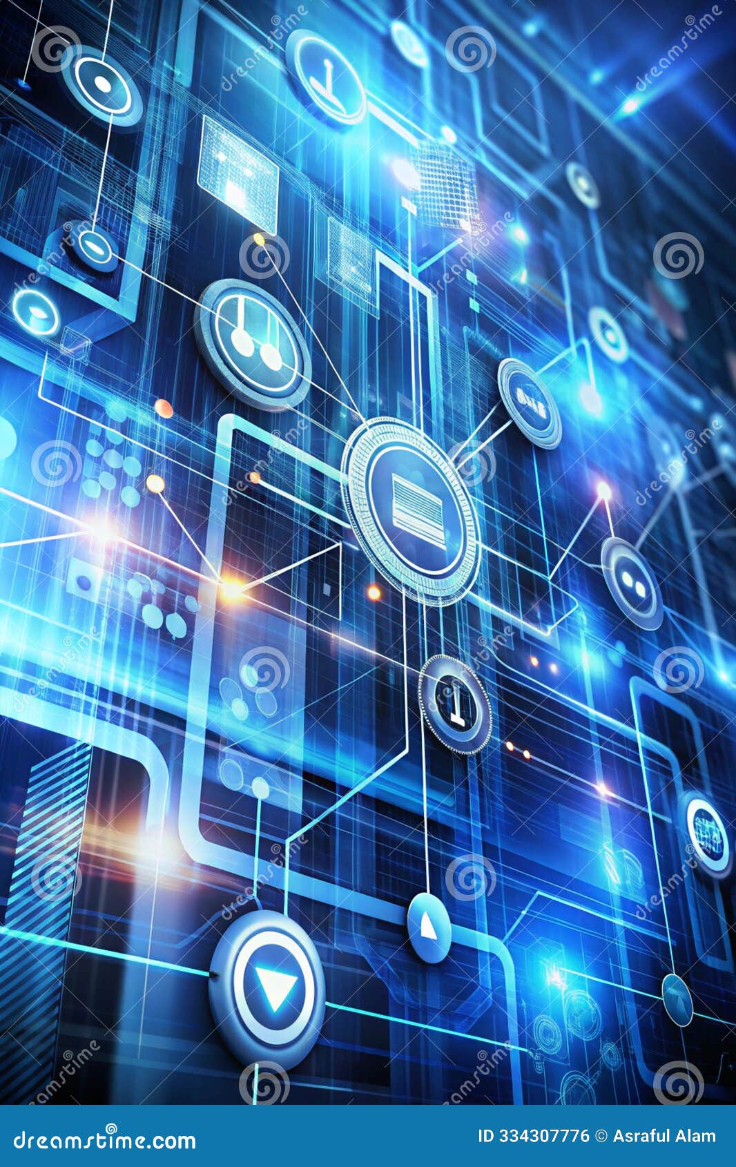 Composite Of Interface Screens With Graphs, Map, Loading Circle, Database And Globe Stock Image ...