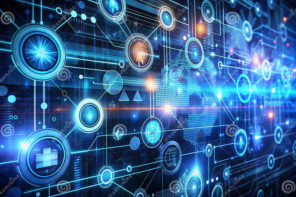 Composite Abstract Technology Interface. Stock Illustration ...