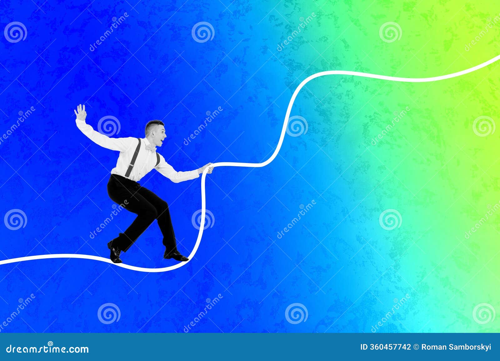 Composite Art 3d Image Collage of Excited Businessman Hold Doodle Graph ...