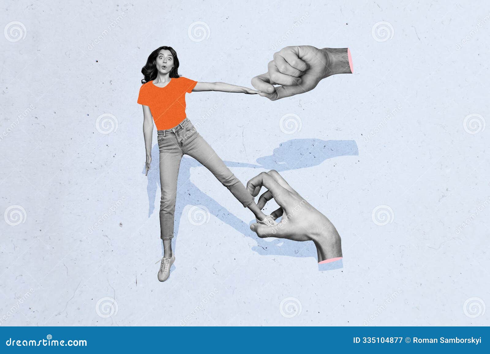 Composite Artwork Collage Image Picture of Big Arms Pull Impressed Mini ...