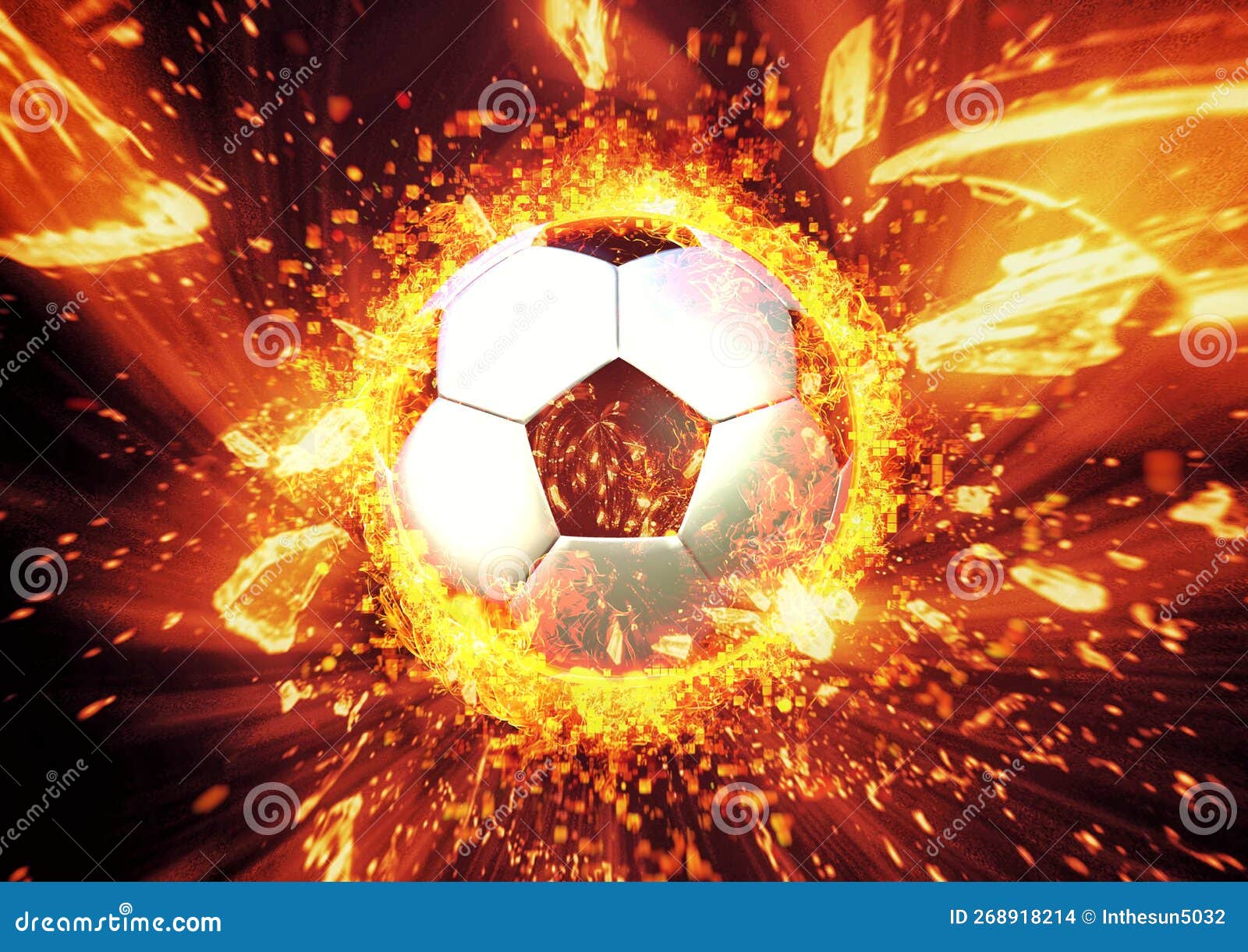 Composite Background with Explosion and Fire Effect on 3d Rendering ...