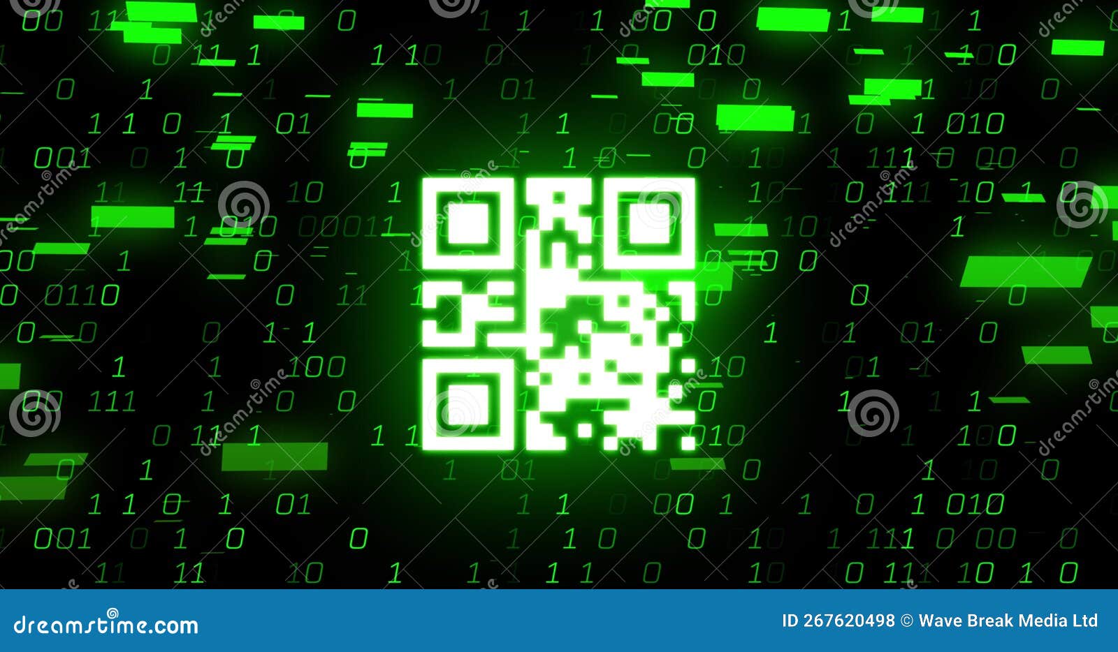 Composite of Binary Coding and Green Qr Code Stock Photo - Image of ...