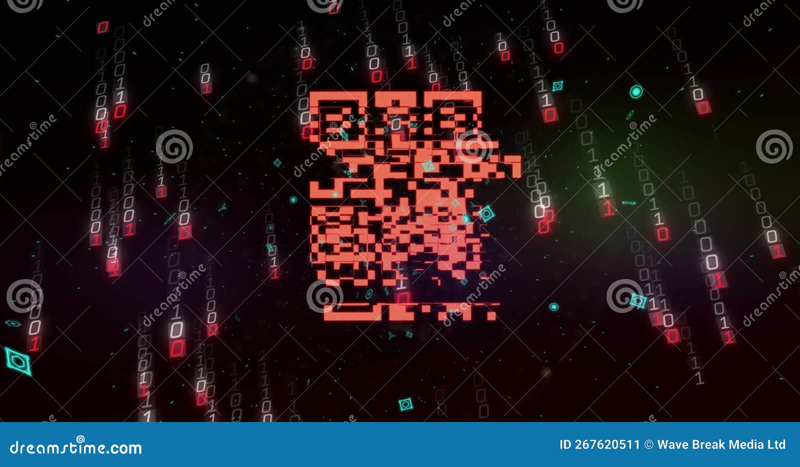 Composite of Binary Coding and Green Qr Code Stock Image - Image of ...
