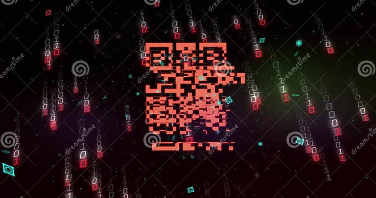 Composite of Binary Coding and Green Qr Code Stock Image - Image of technology, business: 267620511