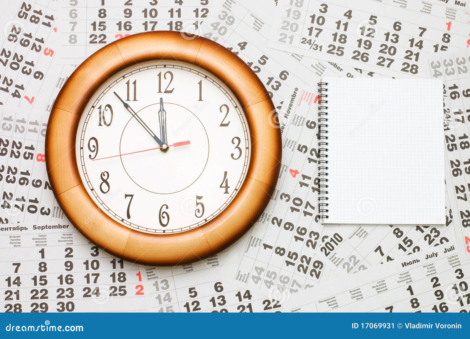Composite Of Calendar And Clock Stock Image - Image of planner ...